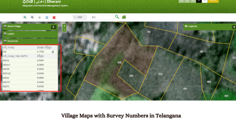 Village Map With Survey Numbers In Telangana (Bhu Bharati Portal)