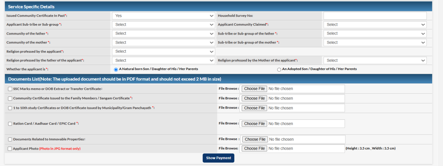 How To Apply Telangana Caste Certificate - Meeseva Citizen Portal