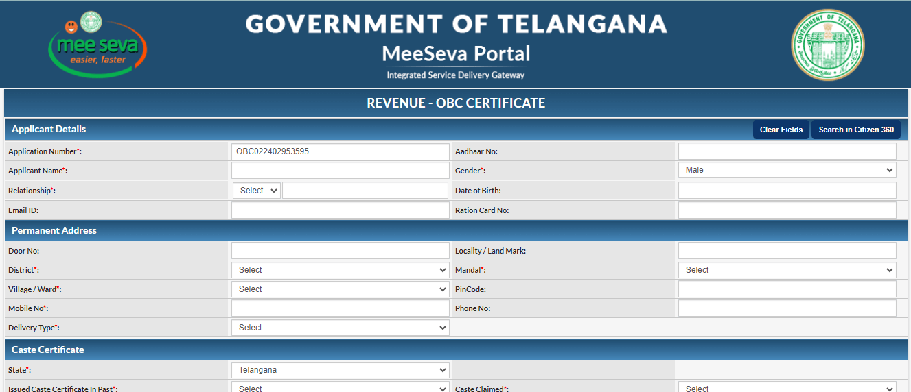 How To Apply For OBC Certificate In Telangana – Online & Offline Process