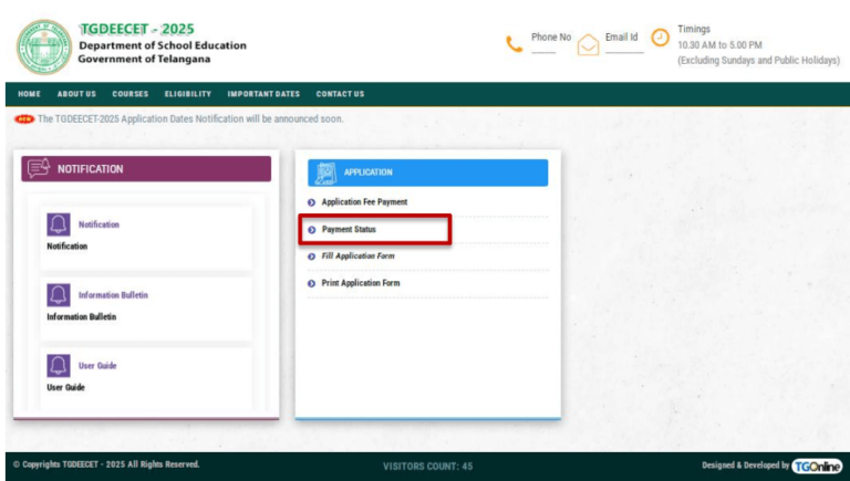 TG DEECET Notification 2025 - How To Apply Online