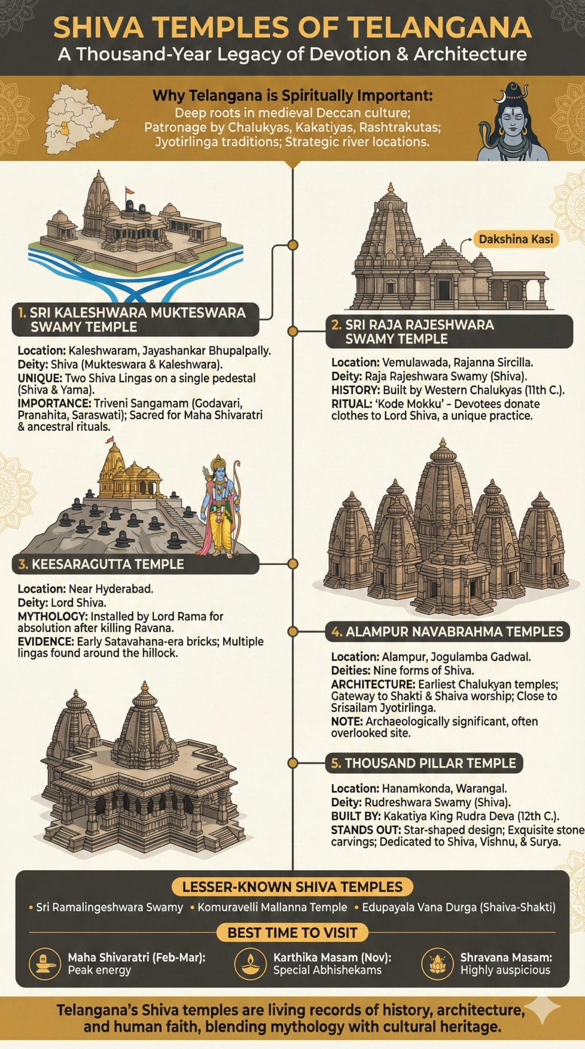 Top 5 Shiva Temples In Telangana State - A Complete Guide