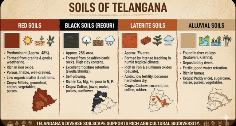 Soils In Telangana: Types, Distribution, Crops (TSPSC Guide)